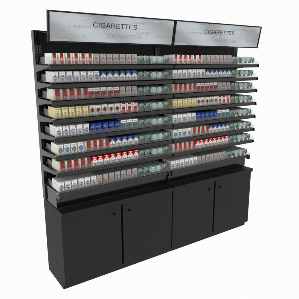 TobacPro Cigarette Display Rack With Pushers, 16 Shelves 96W 60H | DGS ...
