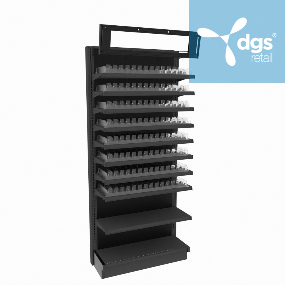 TobacPro Cigarette Display Rack With Pushers, 10 Shelves 36W 84H | DGS ...