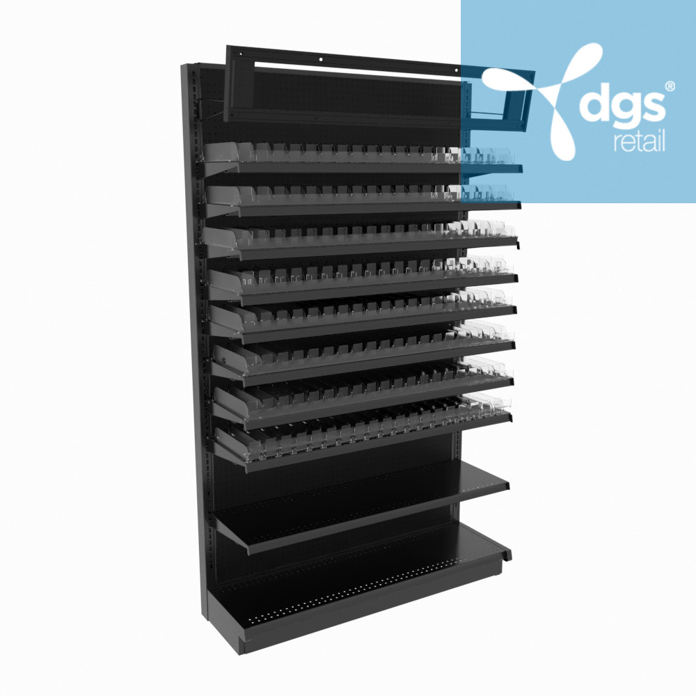 TobacPro Cigarette Display Rack With Pushers, 10 Shelves 48W 84H | DGS ...