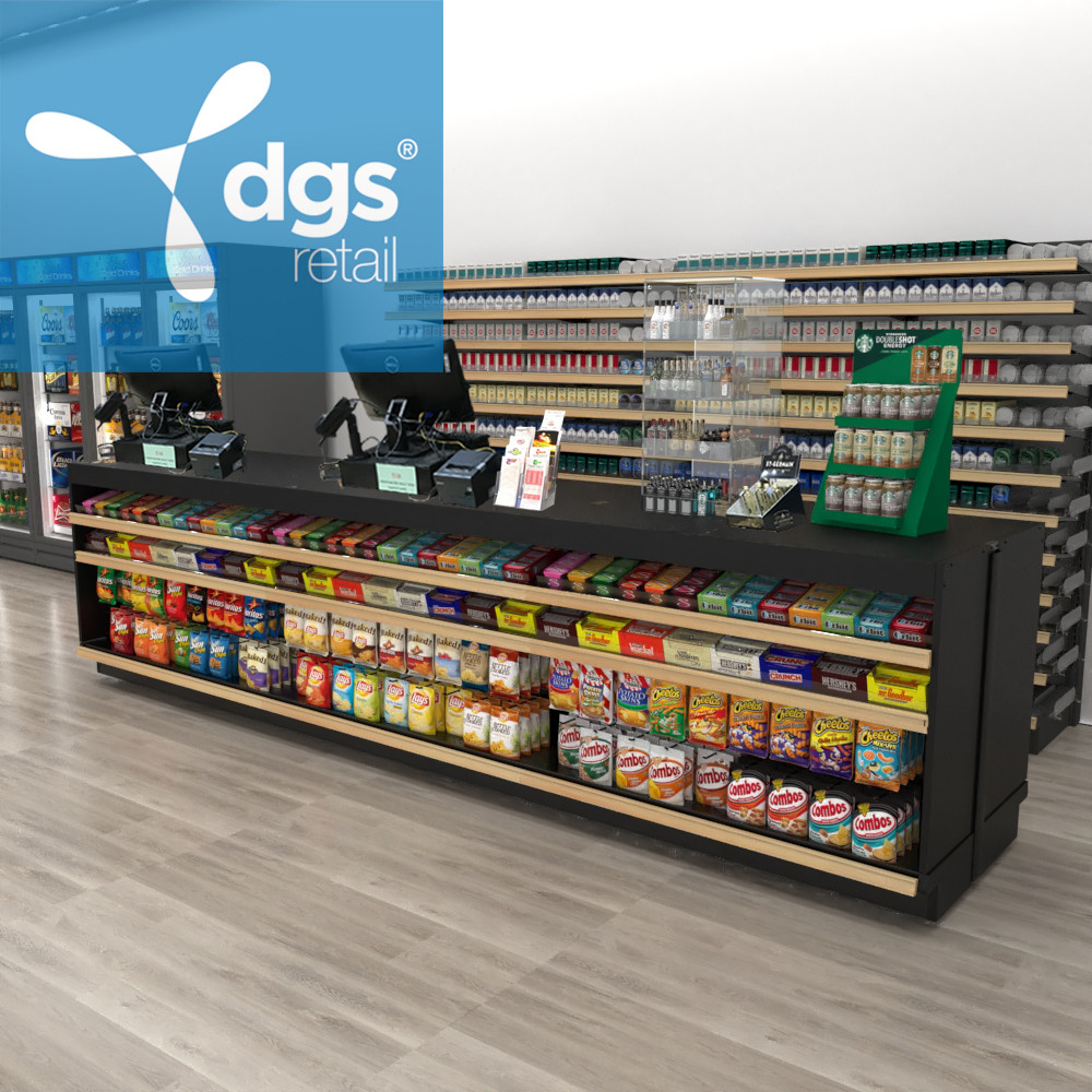 Lozier Cashier Counters & Cash Wrap w/Wood Tag Molding | DGS Retail