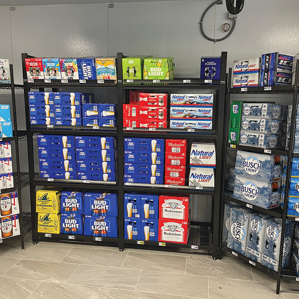 Heavy-Duty Gravity Shelf Walk-In Cooler Beer Cave Display | DGS Retail