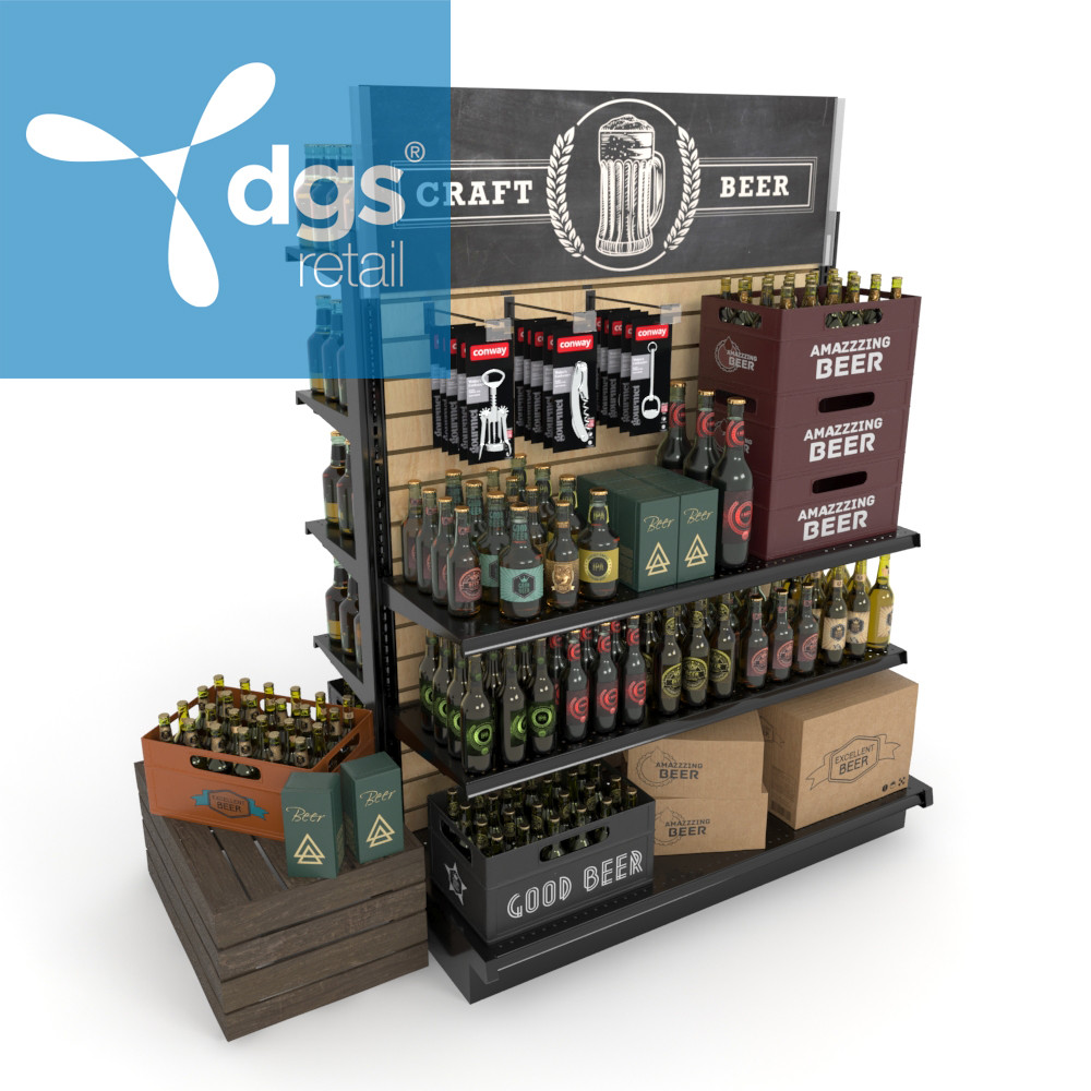 60" High Island Slatwall Gondola with Adjustable Shelving - Dynamic ...