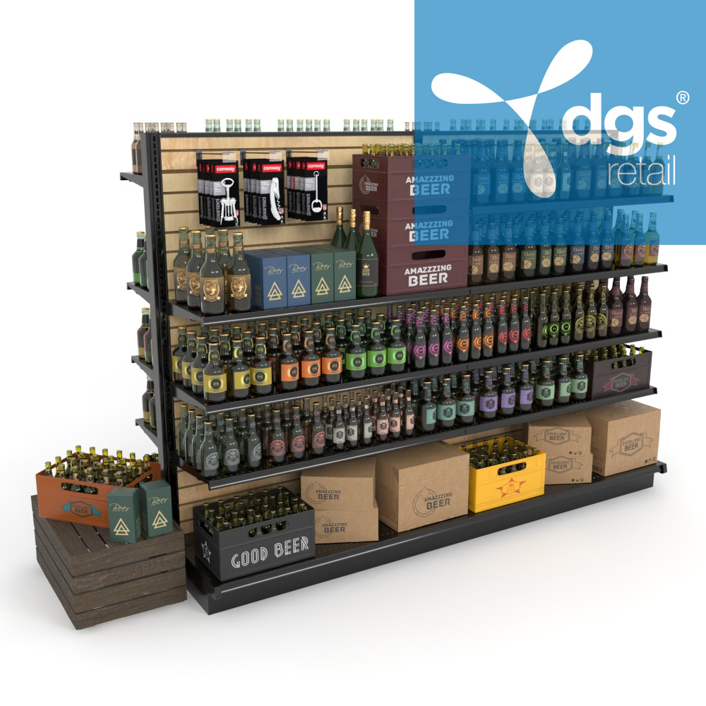 72" High x 8 ft Island Double-Sided Slatwall Gondola - Space-Saving ...