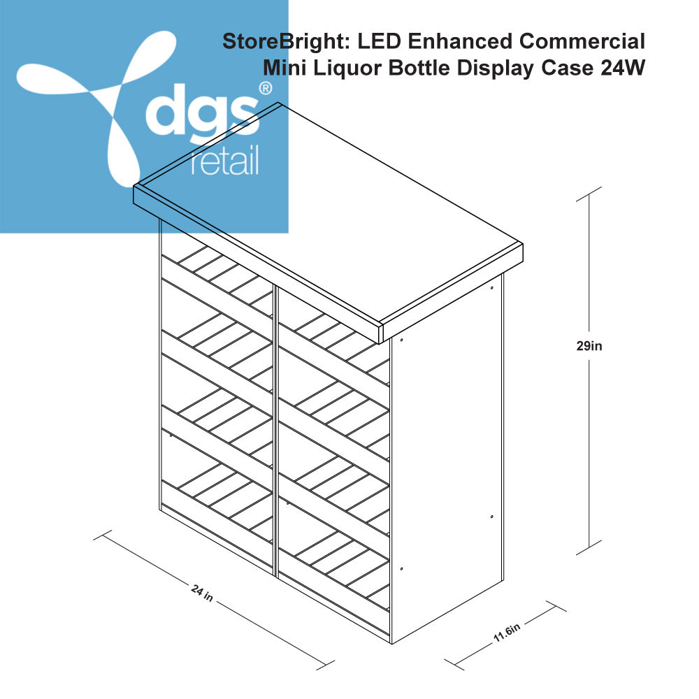 StoreBright LED: 24" Wide LED Mini Liquor Display Case for C-Store Checkout