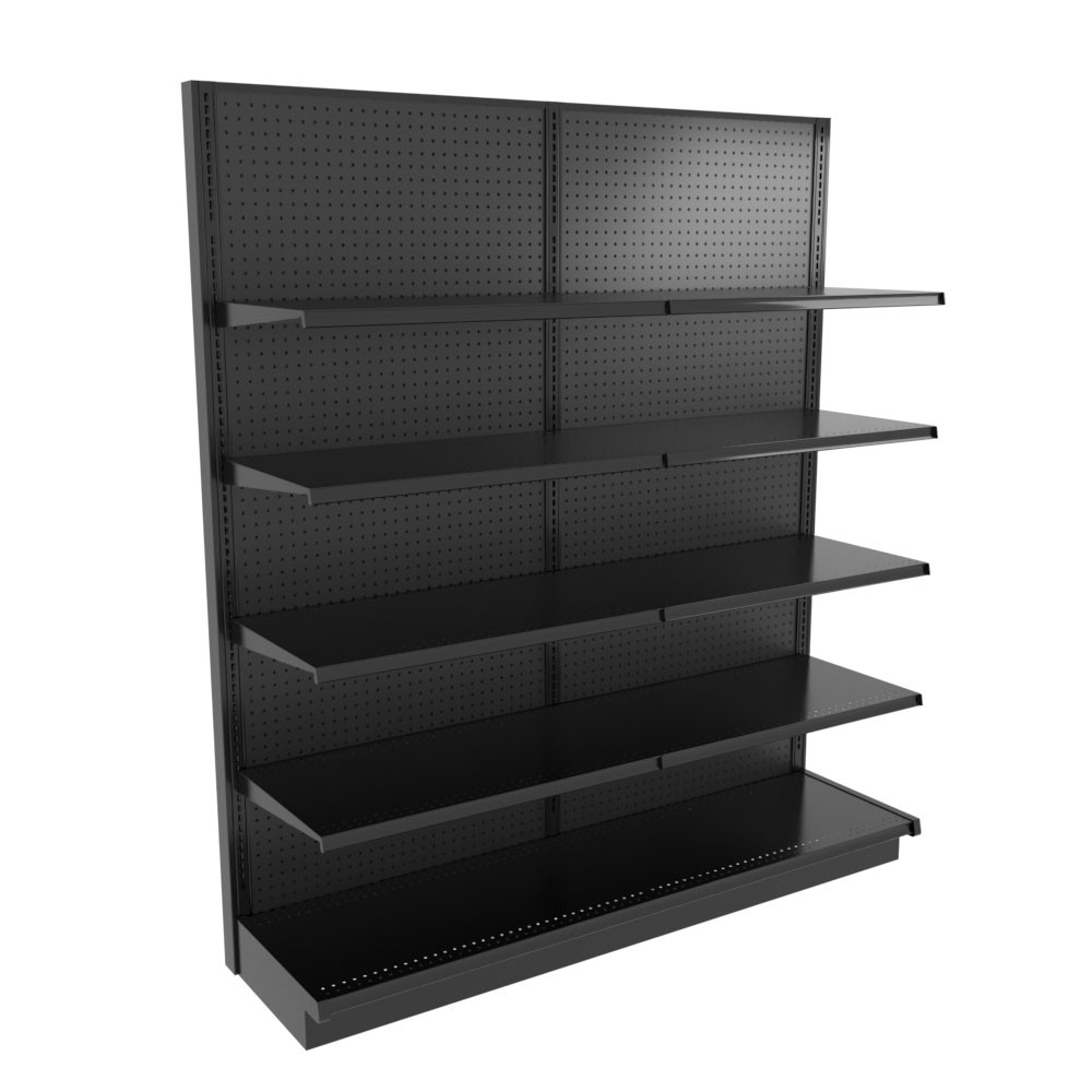 Lozier Wall Gondola Shelving Unit with 10 Shelves Black 72W 84H 19D ...
