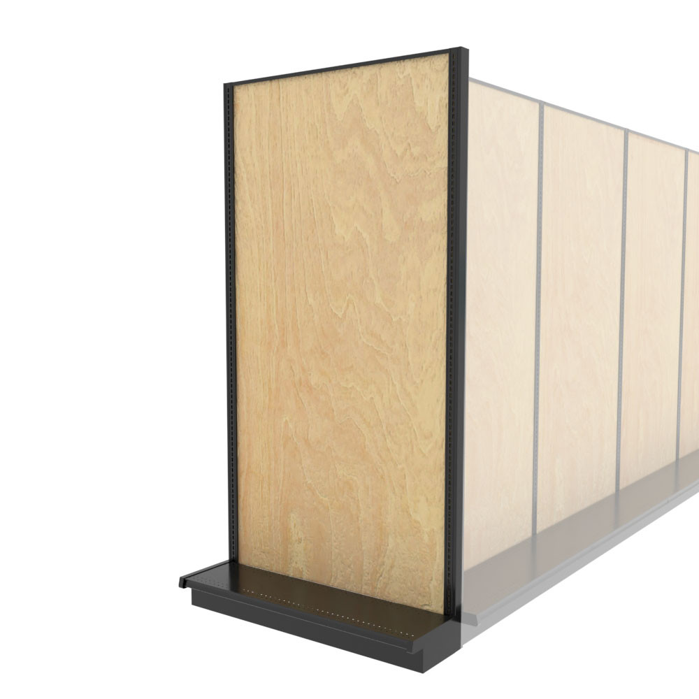 Lozier Shelving End Cap Display, Black and Wood 48W 96H 13D | DGS Retail
