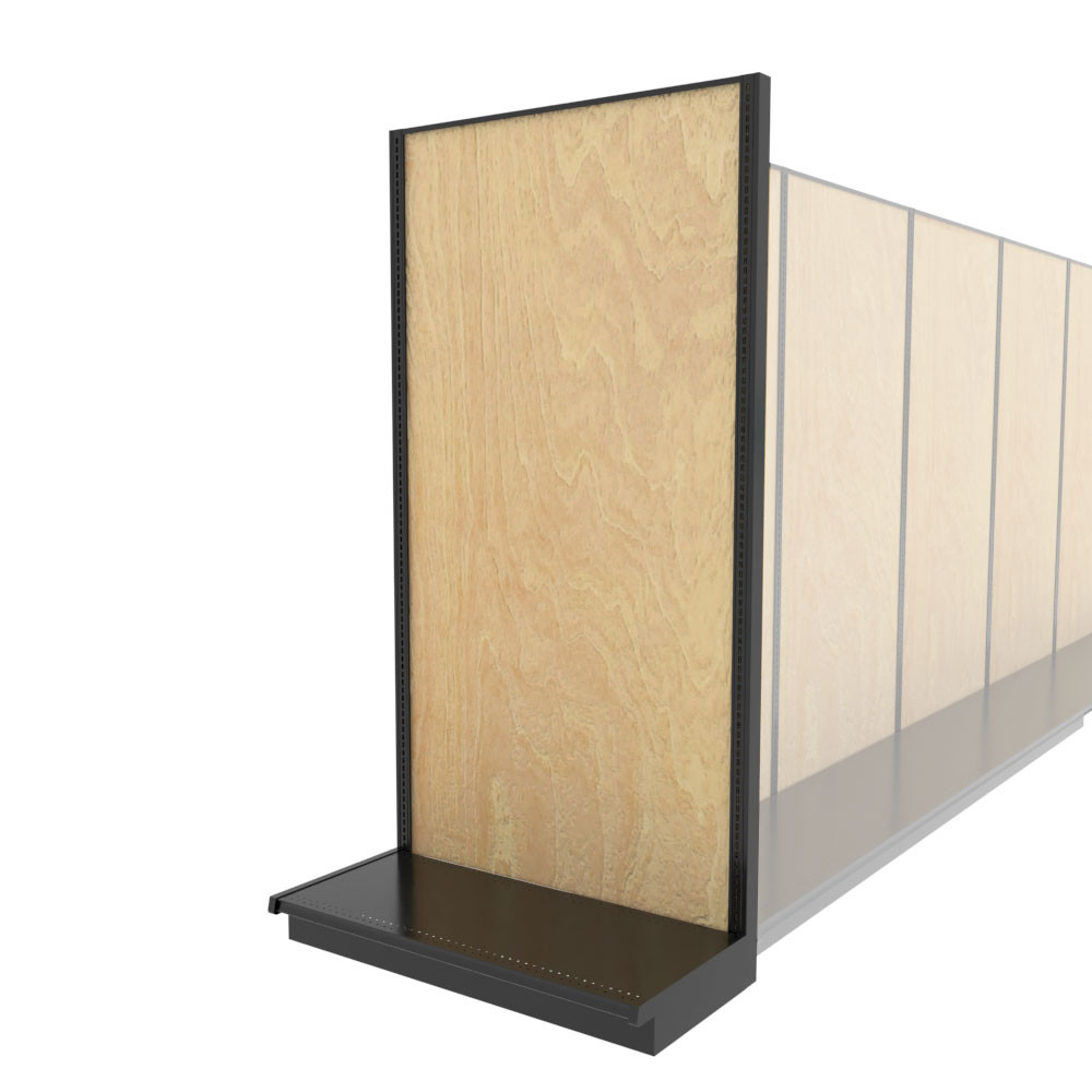 Lozier Shelving End Cap Display, Black and Wood 48W 96H 22D | DGS Retail