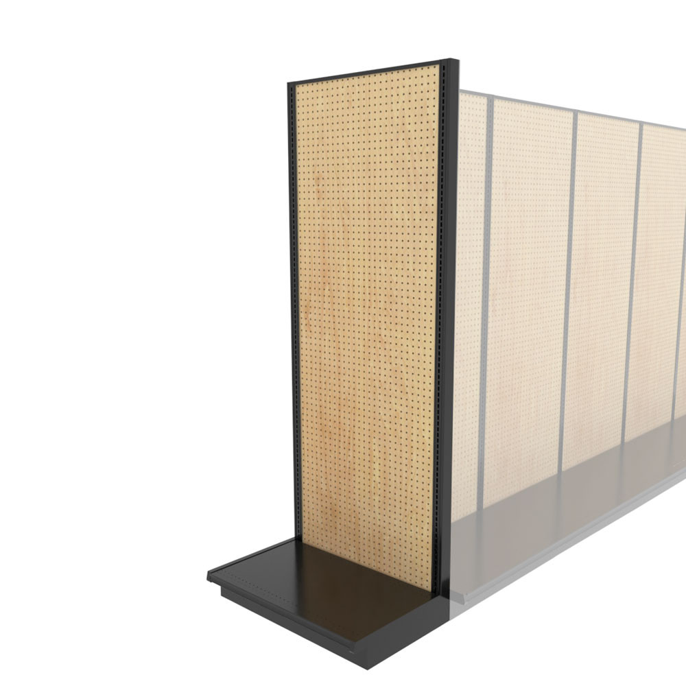 Lozier Shelving End Cap Display, Black and Wood Pegboard 36W 96H 22D ...