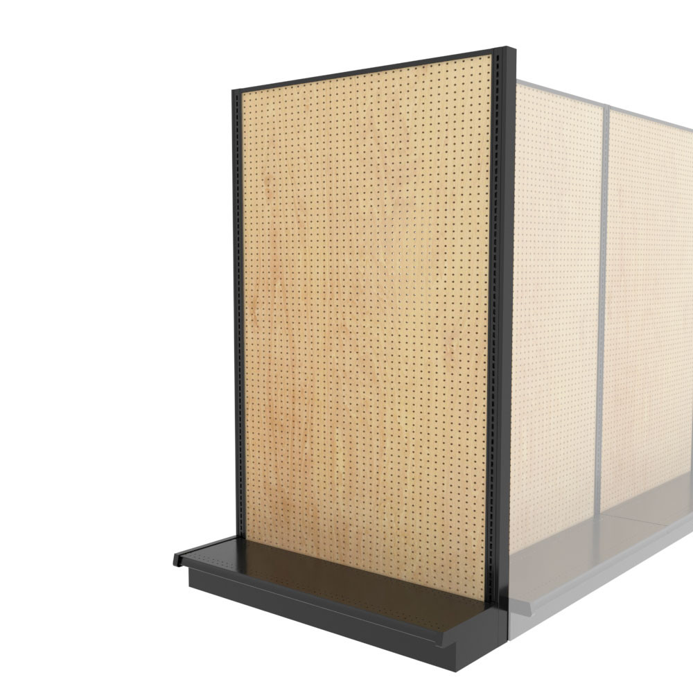 Lozier Shelving End Cap Display, Black and Wood Pegboard 48W 78H 13D ...