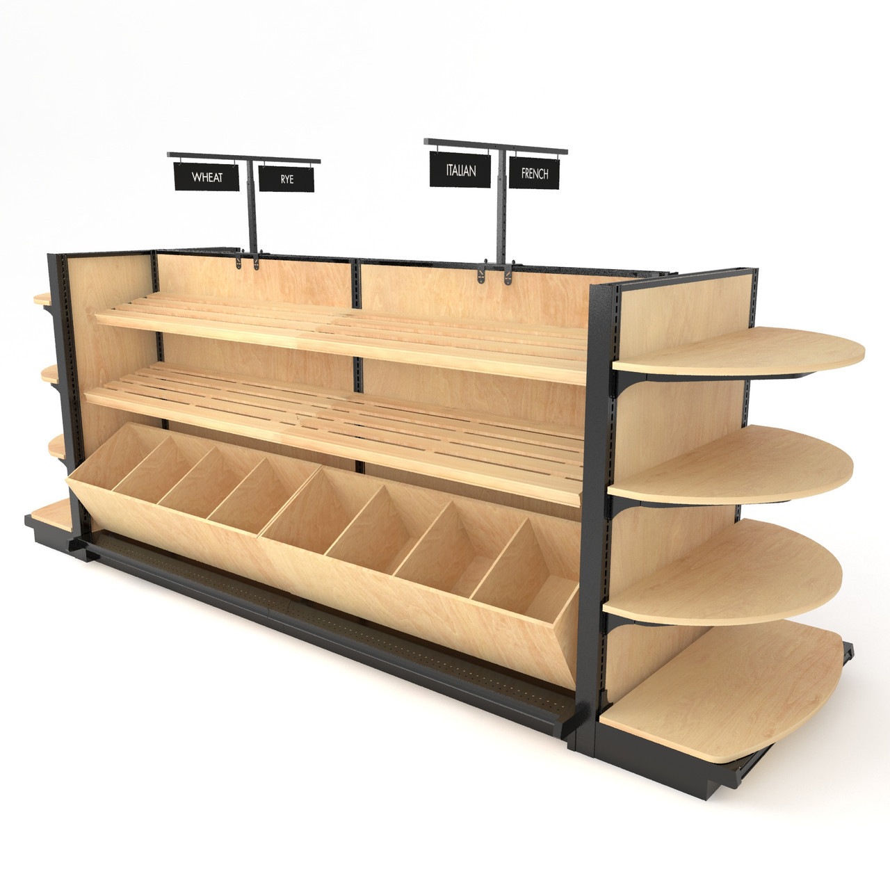 Rustic Wood Shelves For Gondola | Bakery Displays | DGS Retail
