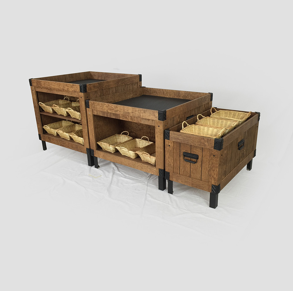 Rustic Wood Orchard Bin For Produce or Bakery Display | DGS Retail