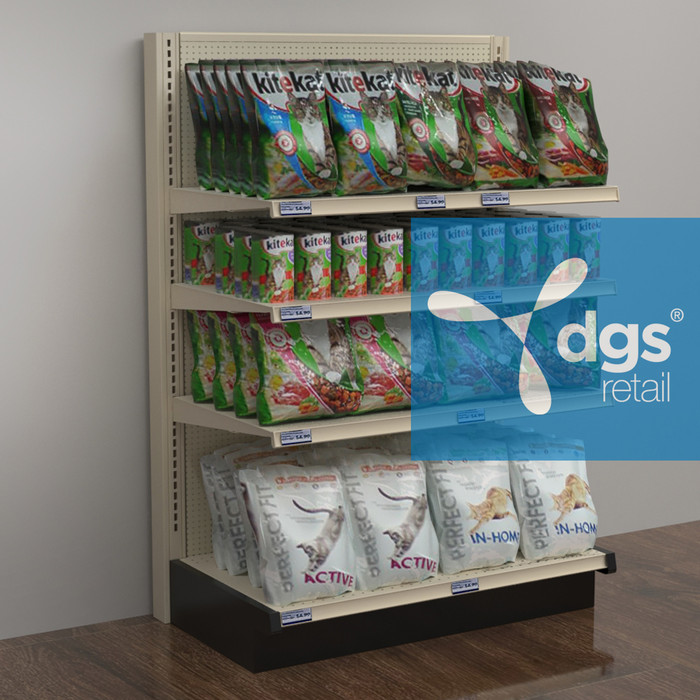 Commercial Lozier Gondola Wall Display With 4 Shelves | DGS Retail