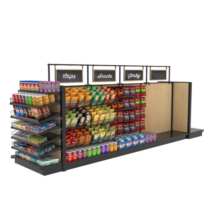 Black Liquor Store Shelving Island Display | DGS Retail