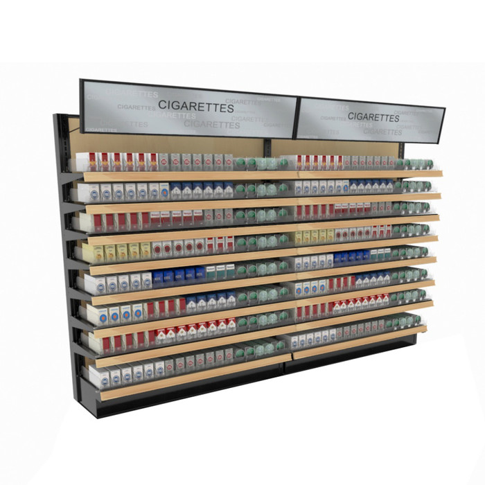 WoodMax Cigarette Display Rack With 16 Shelves, Pushers 72W 60H | DGS ...