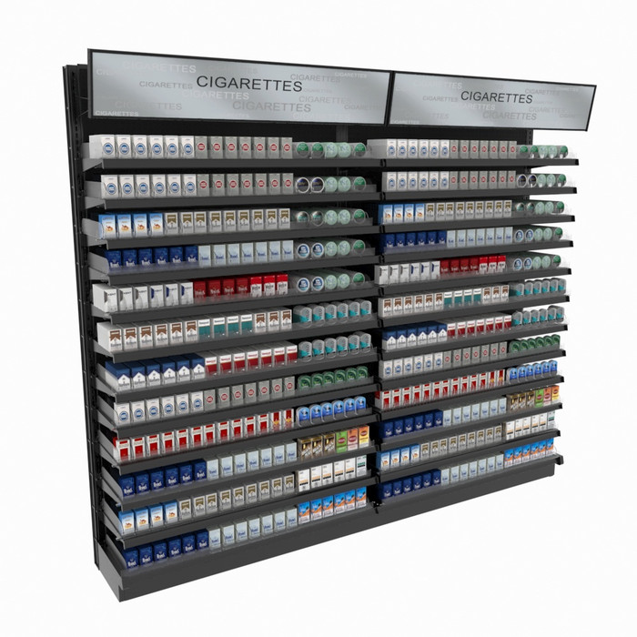 TobacPro Cigarette Display Rack With Pushers, 24 Shelves 96W 84H | DGS ...