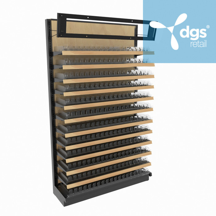 WoodMax Cigarette Display Rack With 12 Shelves, Pushers 48W 84H | DGS ...