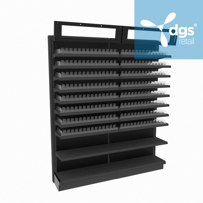 TobacPro Cigarette Display Rack With Pushers, 20 Shelves 72W 84H | DGS ...