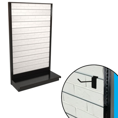 Gondola Shelving with White Brick Slatwall | DGS Retail