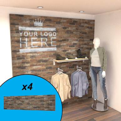 Brick Textured Slatwall Wall Displays with Graphics | DGS Retail