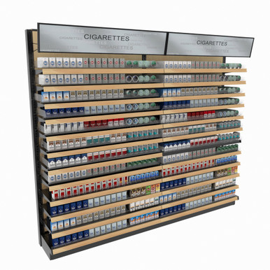 WoodMax Cigarette Display Rack With 24 Shelves, Pushers 96W 84H | DGS ...