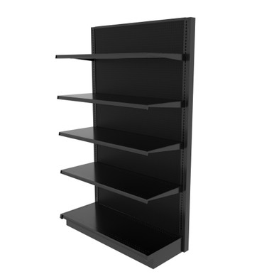 4FT wide Black Gondola Shelving Wall Display With 5 Shelves On Sale ...