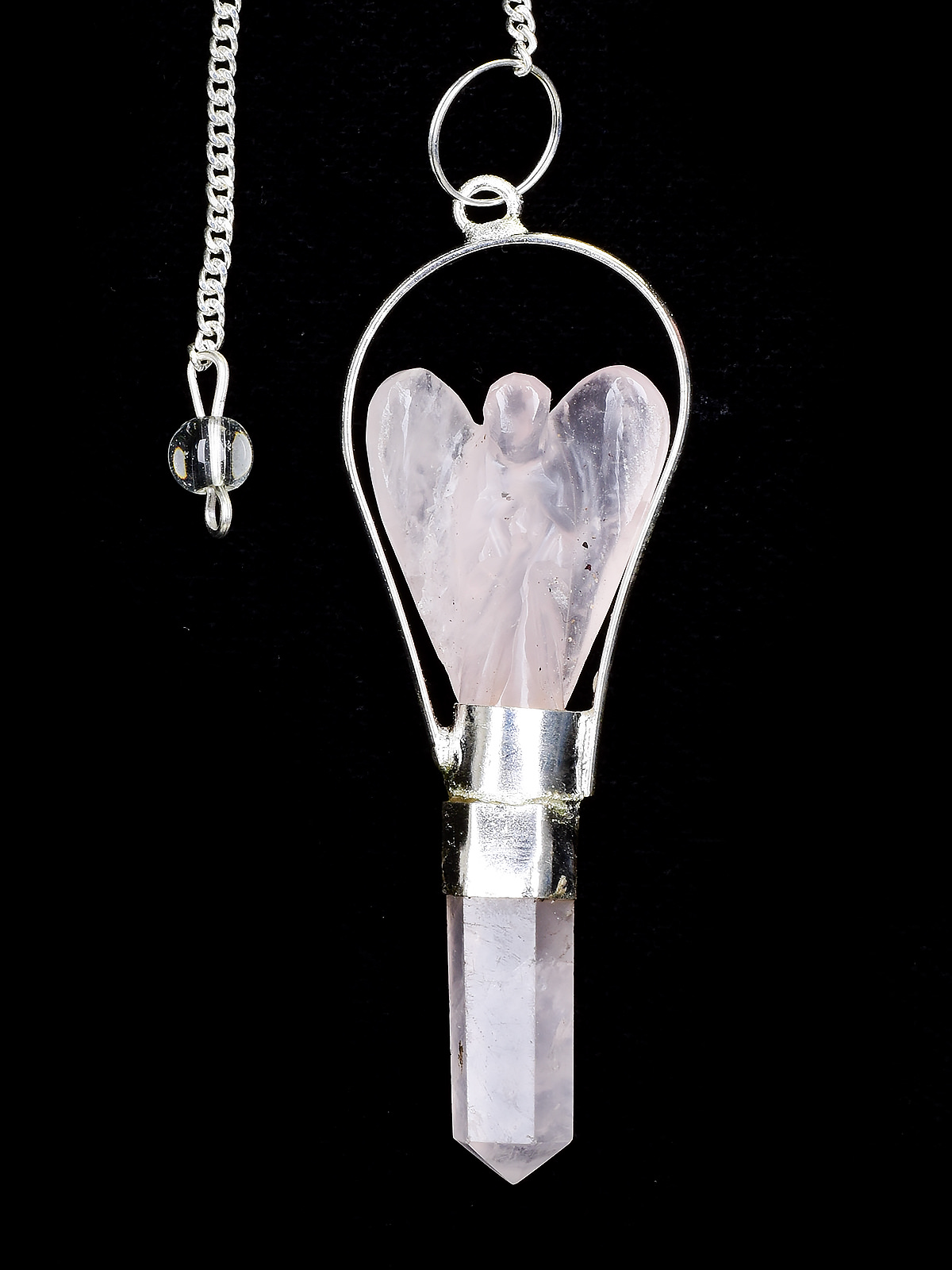 Brass Pendulum Dowsing Rose Quartz Point Dowsing Pendulum - Natural ...