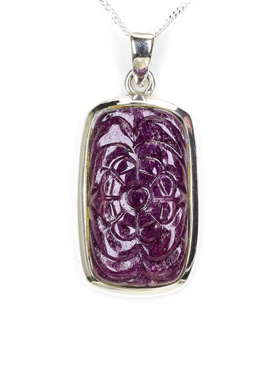 Ruby Lotus Pendant - 1428-RUP-04 - Exquisite Crystals