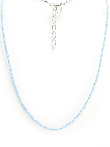 Blue Topaz Micro Bead Necklace - 1474-RUP - Exquisite Crystals