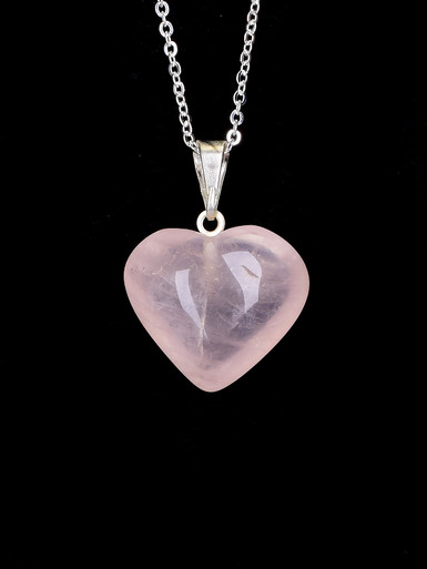 Rose Quartz Mini Heart Pendant - 397-MGC - Exquisite Crystals