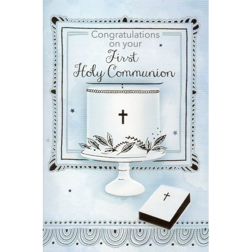 Card: Congratulations on Your First Holy Communion - Blue - The Square ...