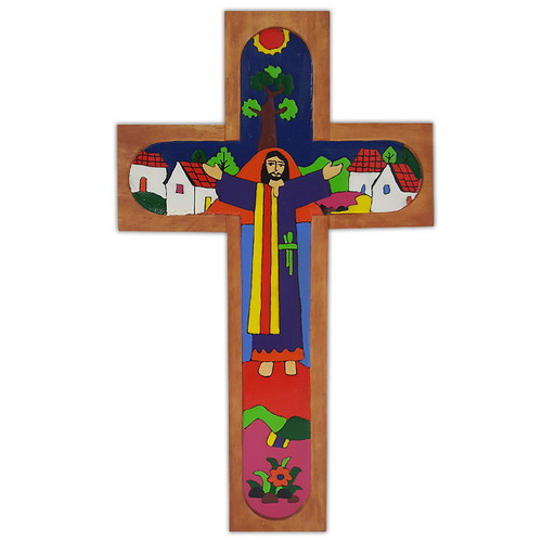 Cross: Wooden El Salvadorian Resurrection - The Square Gift Store