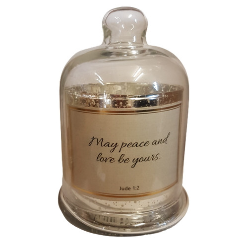 Dome Candle Holder with LED Candle: Peace and Love - The Square Gift Store
