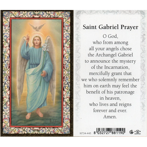 Holy Card: St Gabriel - 6cm x 10.5cm - The Square Gift Store