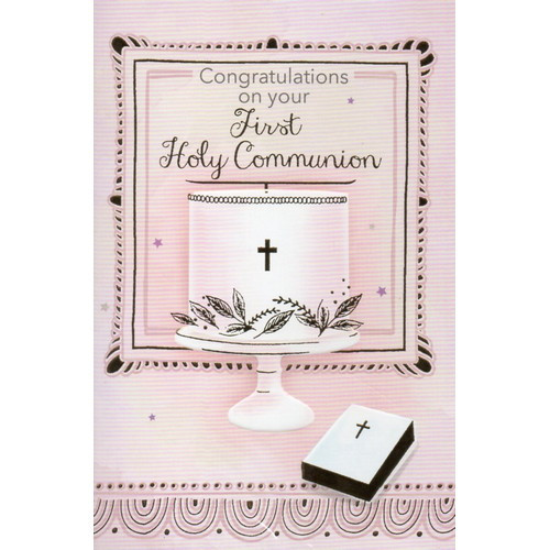 Card: Congratulations on Your First Holy Communion - Pink - The Square ...