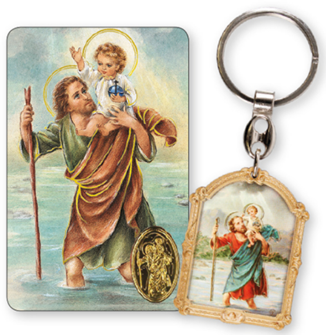 Key Ring & Prayer Card Set: St. Christopher - The Square Gift Store