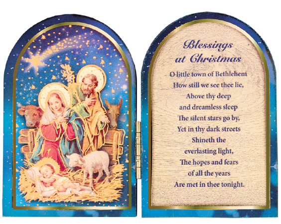 Wood Plaque/Folding/Nativity - The Square Gift Store