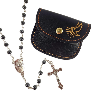Rosary Confirmation With Purse - Hematite Rosary Beads Immitation - The ...