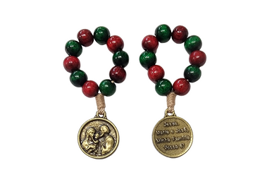 Finger Rosary Ring: Holy Family - Antique Gold - The Square Gift Store