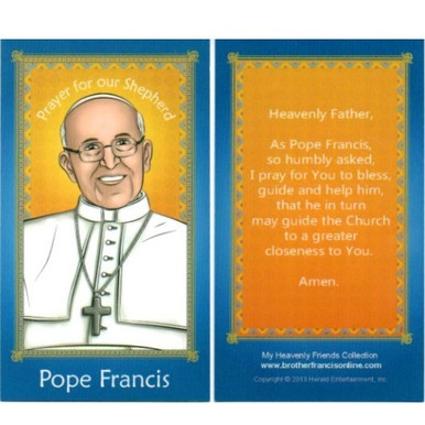 Cartoon Holy Card: Pope Francis - 6.5cm x 11.5cm - The Square Gift Store