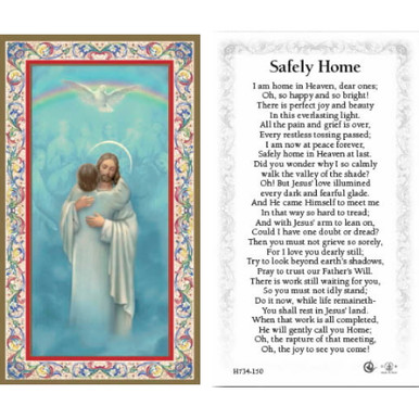 Holy Prayer Card: Safely Home - 6cm x 10.5cm - The Square Gift Store