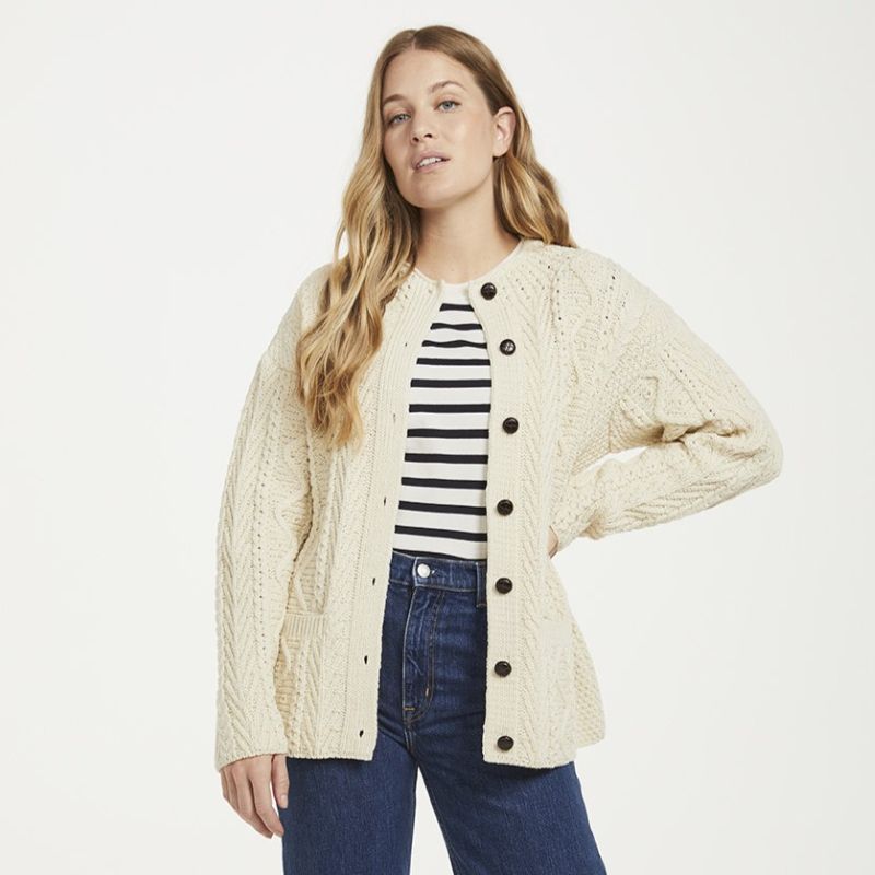 Flare Aran Ladies Cardigan | Aran Stitches | Shop Aran