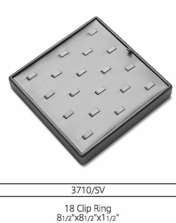 18 Ring Clip Leatherette Ring Tray