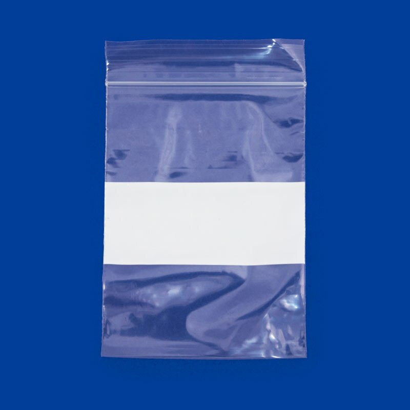 4 Mil Zip Lock Bags with White Block