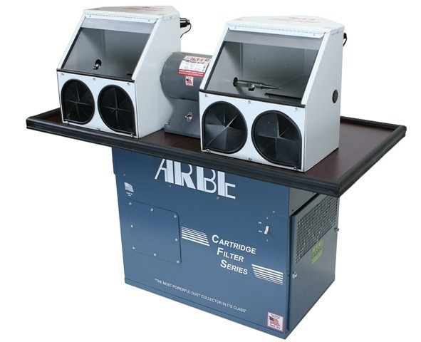 SIT DOWN FLOOR MODEL POLISHING SYSTEM W/ 1 H.P CARTRIDGE FILTER DUST ...