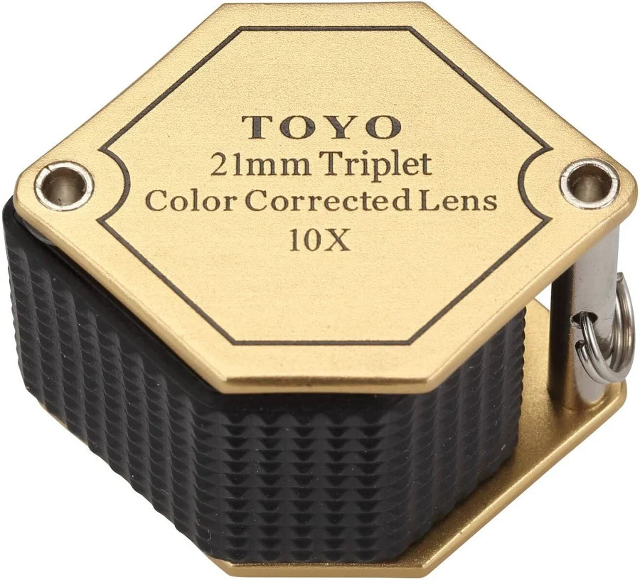 Premium 21mm triplet 10X loupe Gold