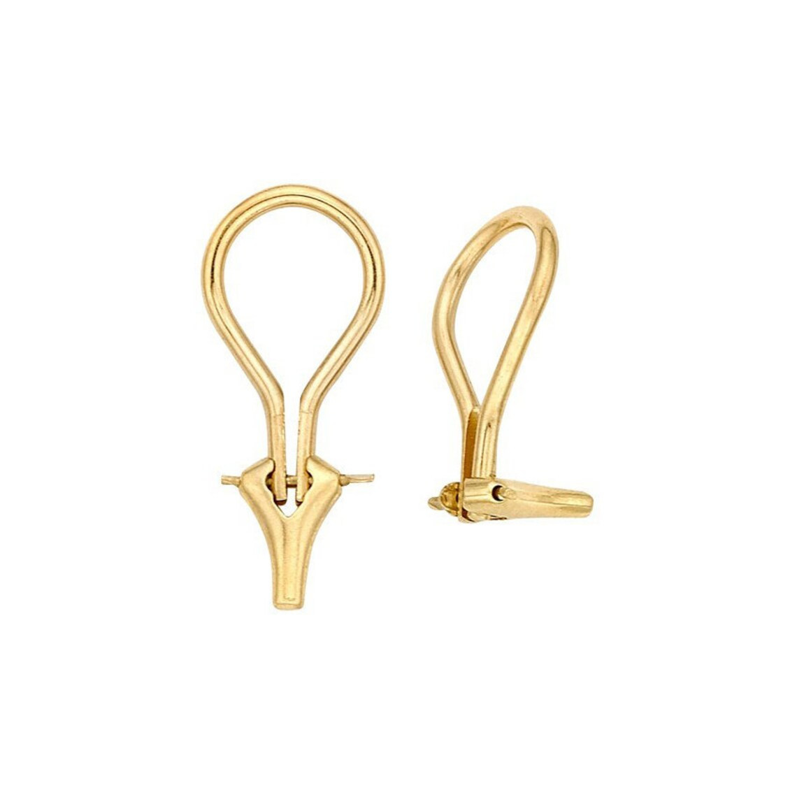 14K Omega Clip With Hinge
