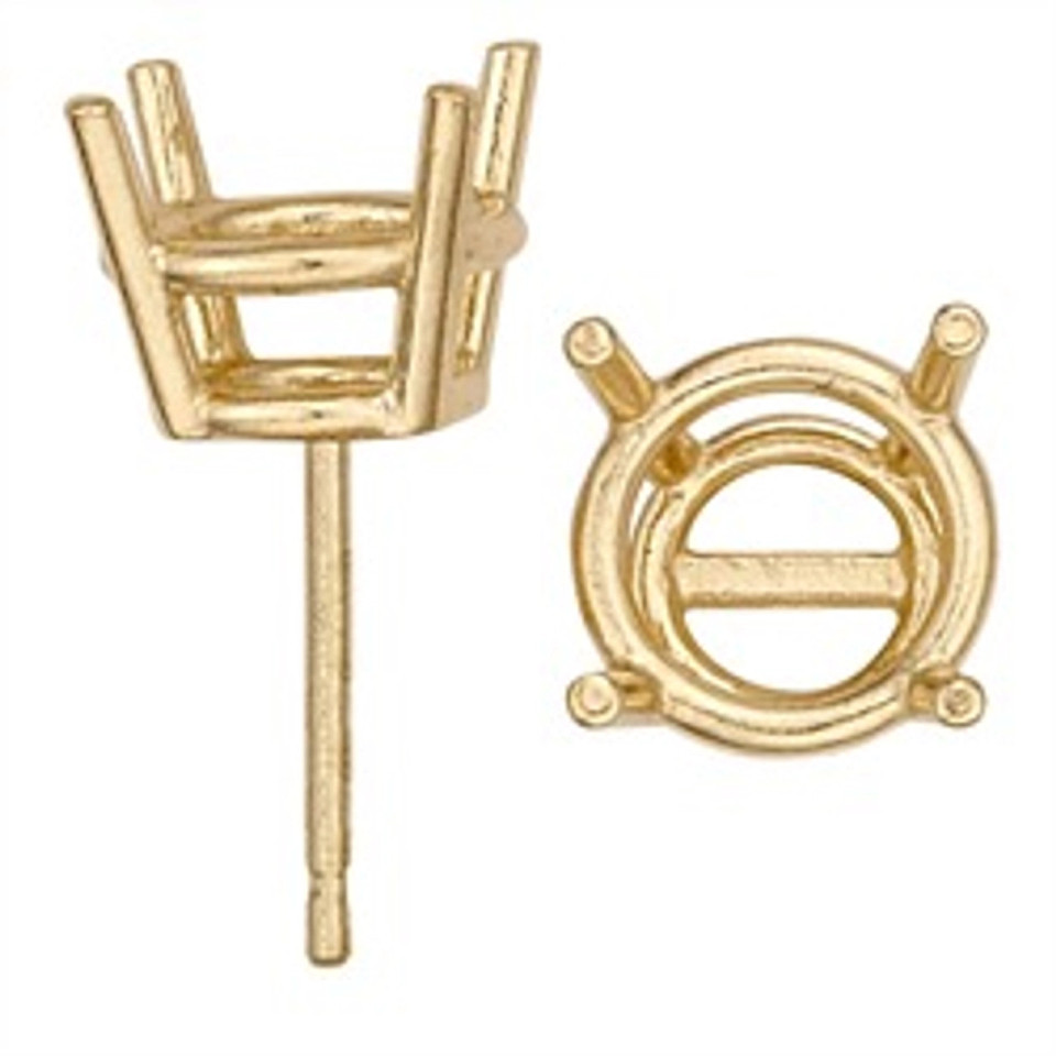 14ky 4 Prong Round Screw Back Basket