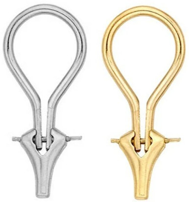 14K Omega Clip With Hinge