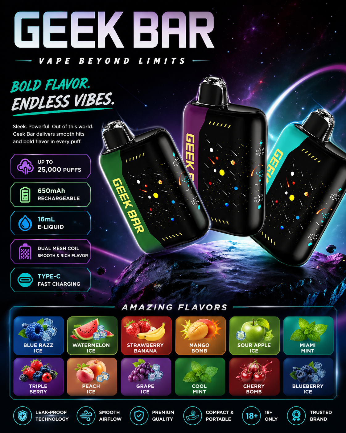 Shop Geek Bar Disposable Vape Collection Online at Elements Vape