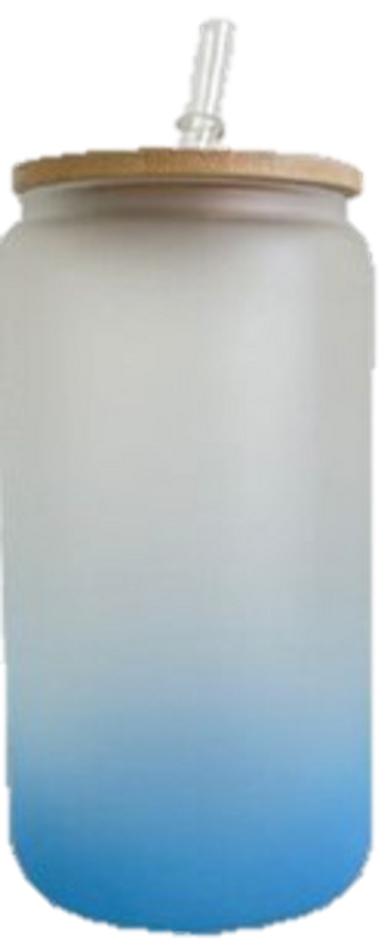 16 Oz Gradient Frosted Glass Sublimation Tumbler W Bamboo Lid Green